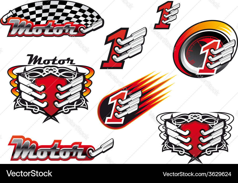 Racing & Motocross Symbols Royalty Free Vector Image