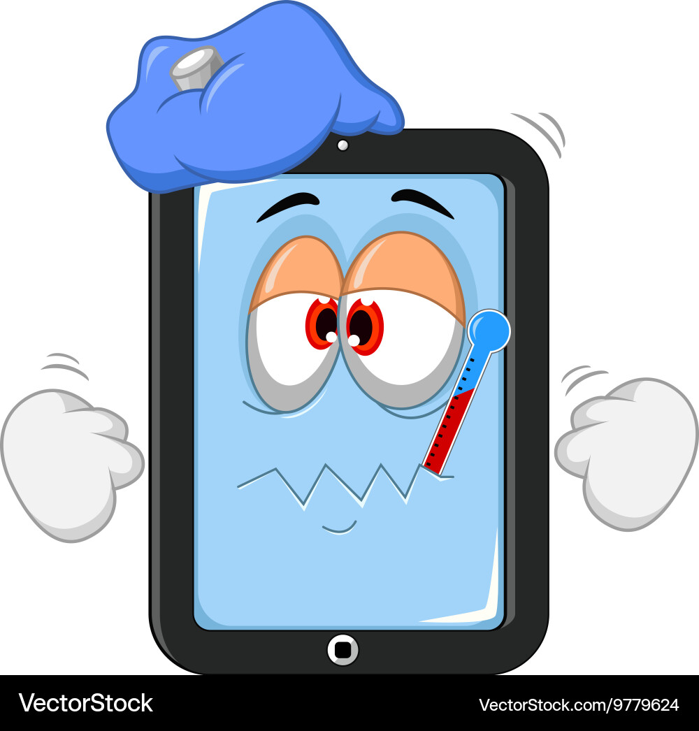 Sick tablet cartoon Royalty Free Vector Image - VectorStock