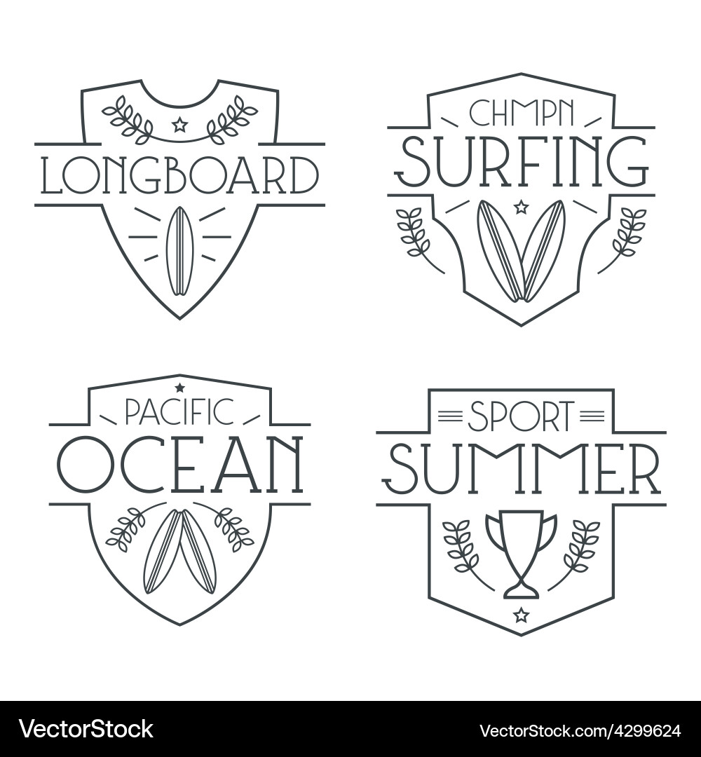 Surfing badges and icons Royalty Free Vector Image