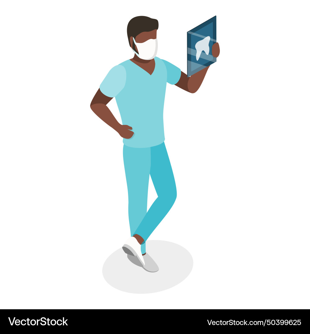 3d isometric flat set of therapist Royalty Free Vector Image