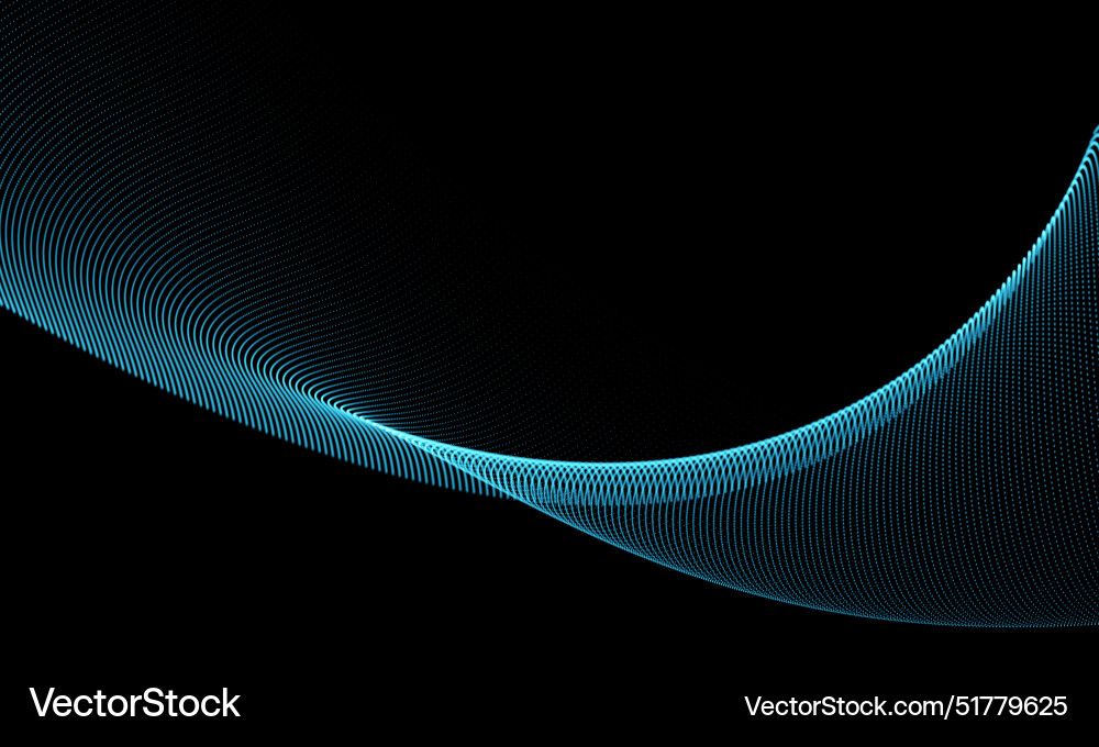 Abstract blue dots wave mesh motion blur Vector Image