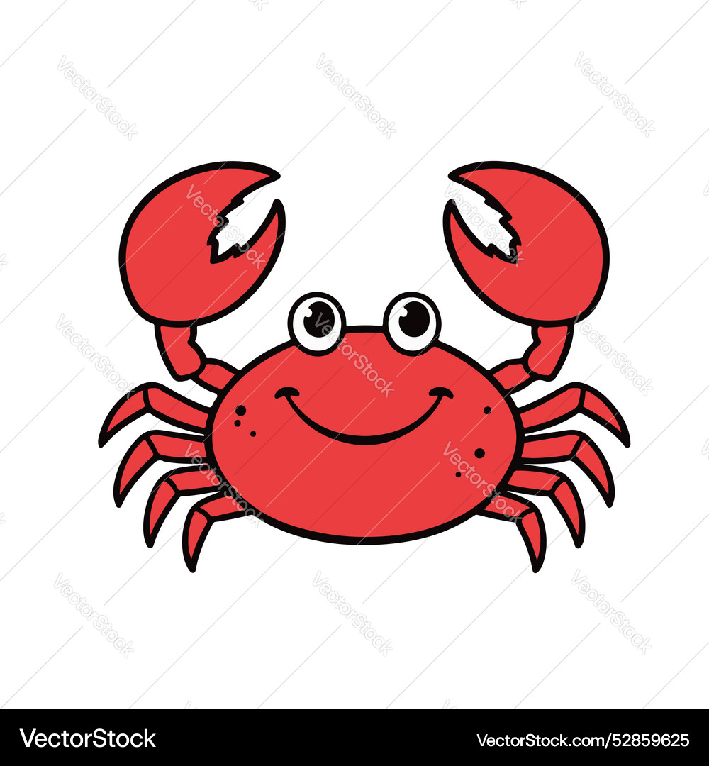 Cute red crab Royalty Free Vector Image - VectorStock
