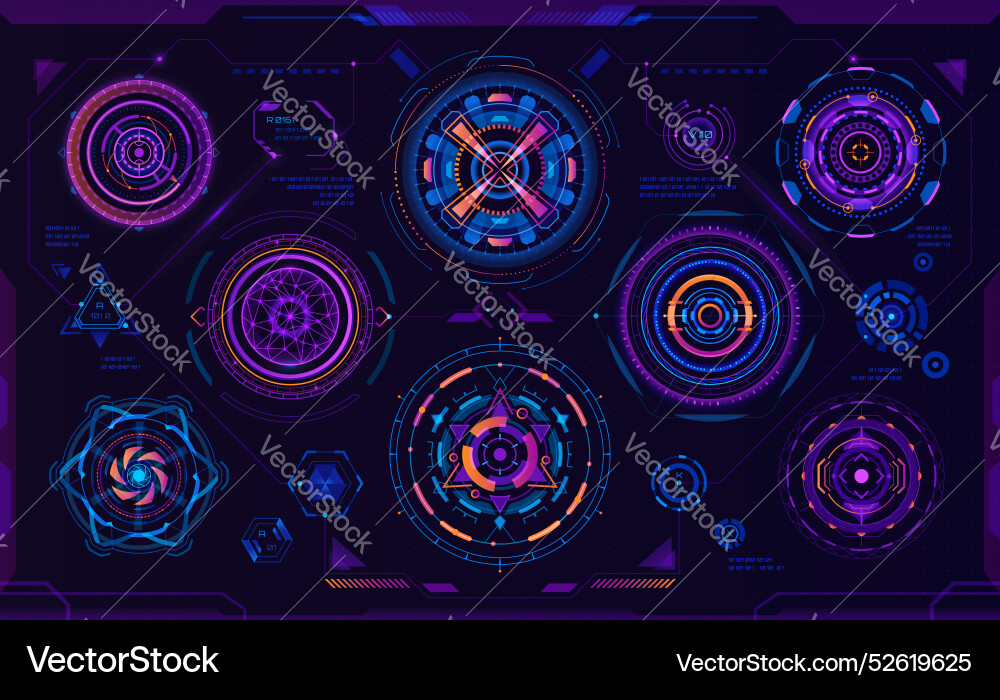 Futuristische kreisförmige hud sci fi digitale Elemente