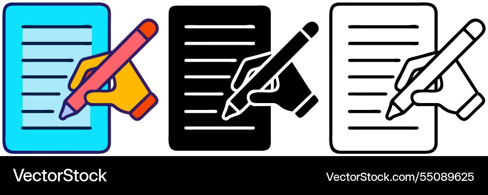 Handwriting Style Guide Icons Royalty Free Vector Image