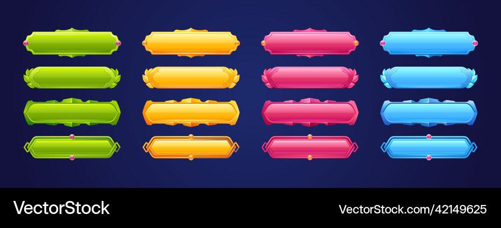 Medieval game buttons user interface menu elements