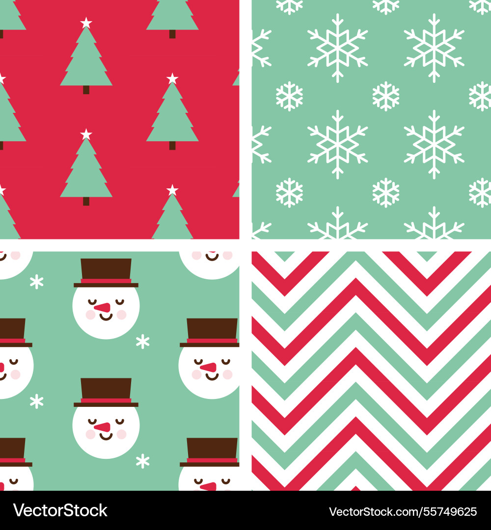 Nice patterns set of typical christmas elements Vector Image