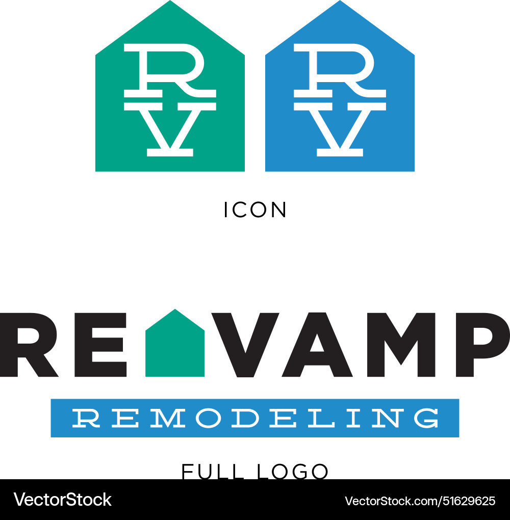 Renovation remodeling logo with house icon Vector Image