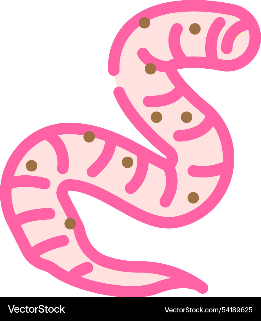 Roundworm parasite color icon Royalty Free Vector Image