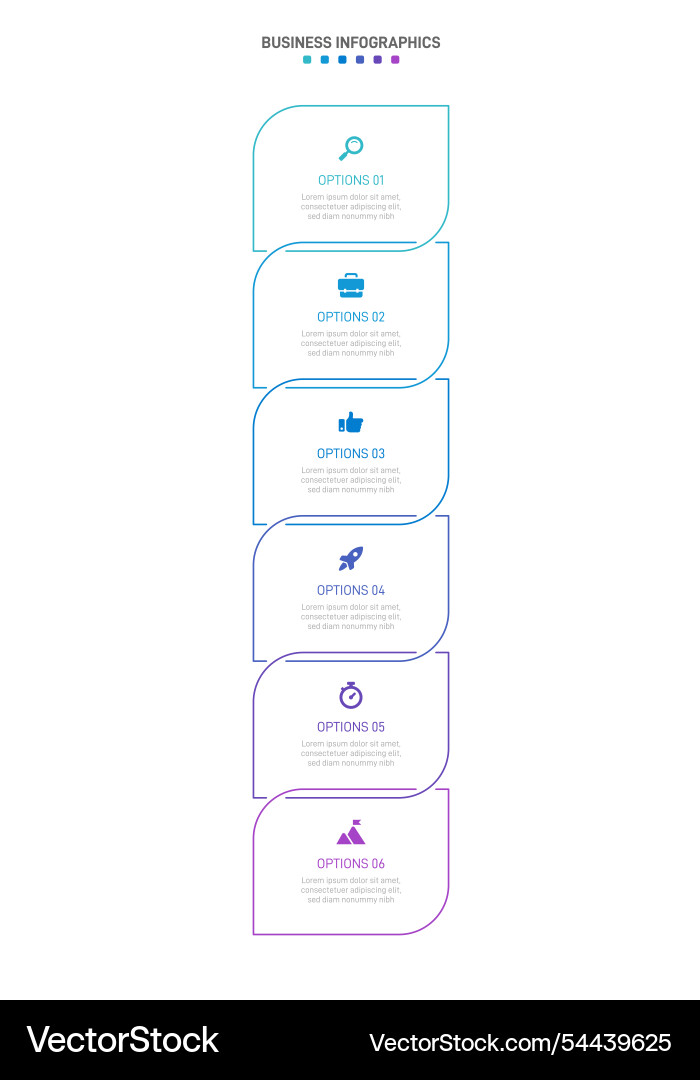 Six Stage Business Timeline Progress Bar Vector Image