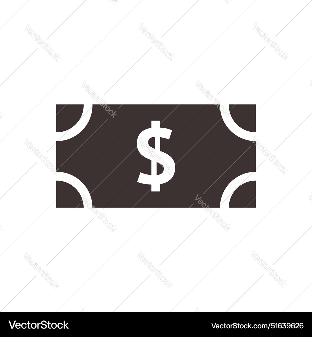 Banknote icon with dollar symbol Royalty Free Vector Image