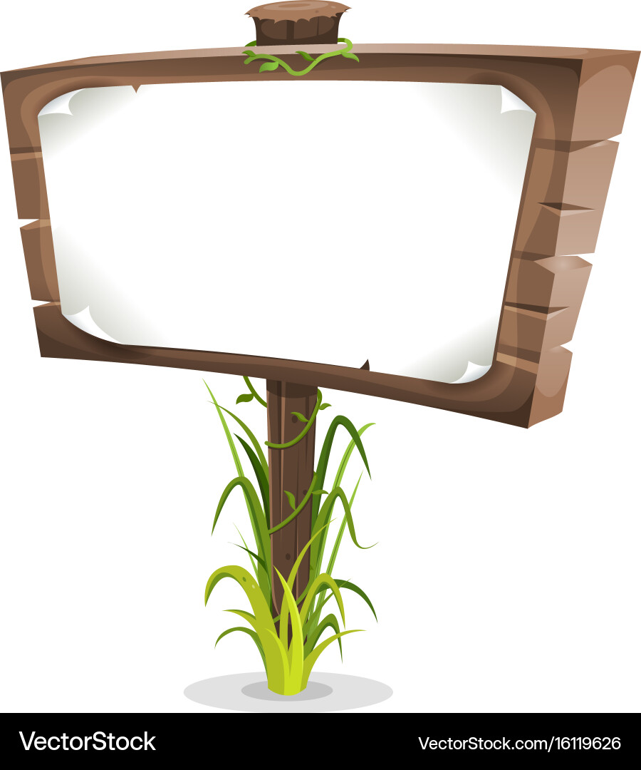 Cartoon forest wood sign Royalty Free Vector Image