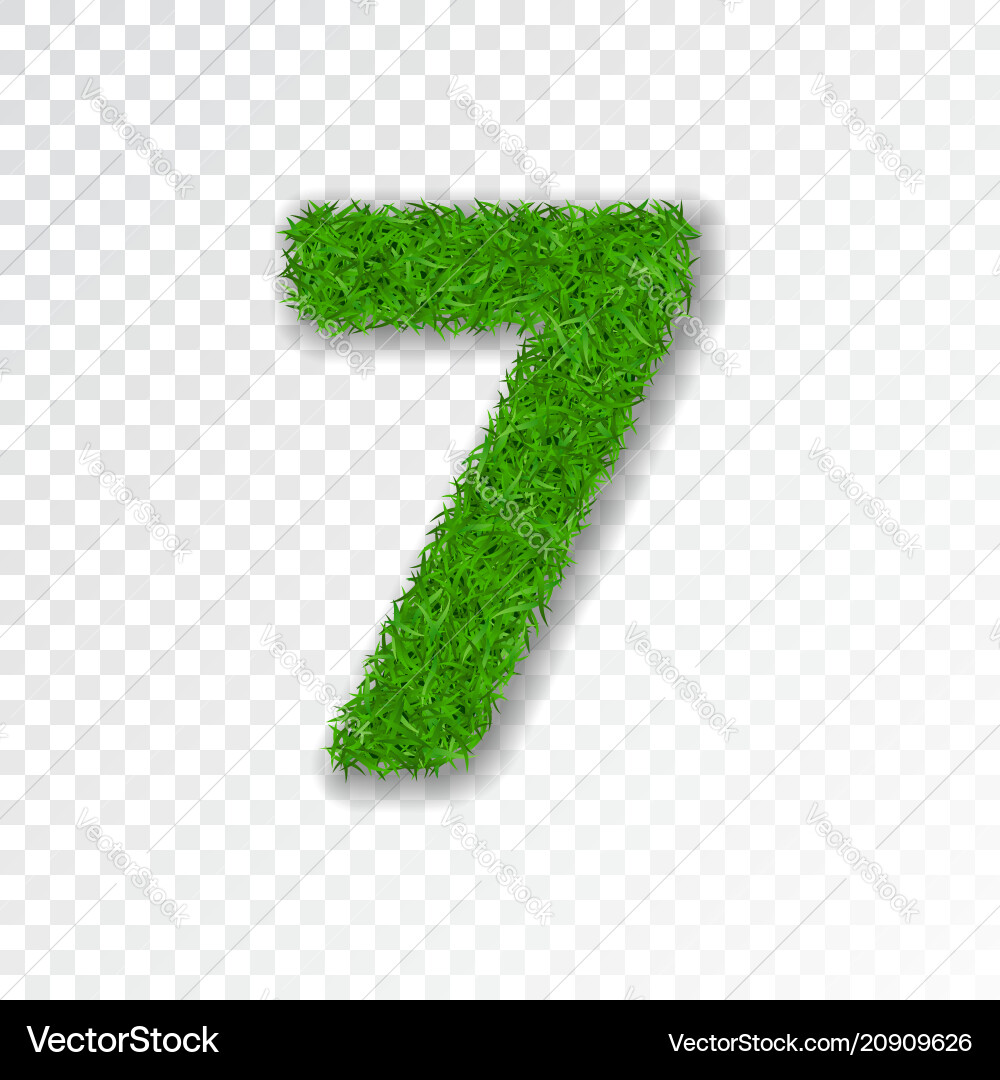 Grass number seven green 7 isolated Royalty Free Vector
