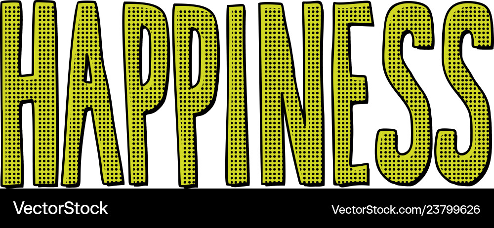 Happiness word text Royalty Free Vector Image - VectorStock