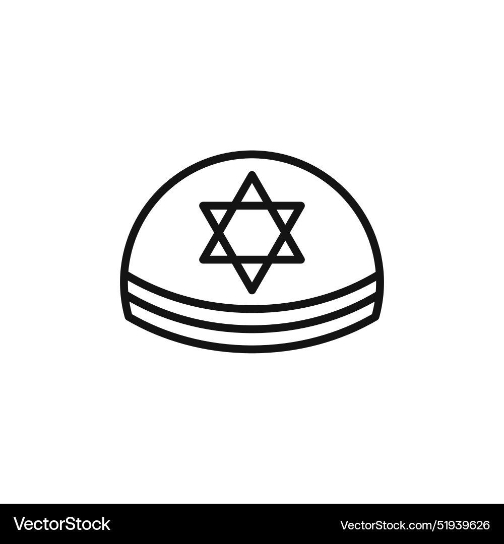Kippah icon logo sign outline Royalty Free Vector Image