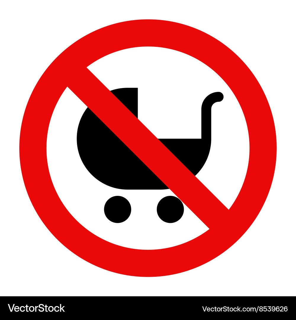 No baby carriage sign Royalty Free Vector Image