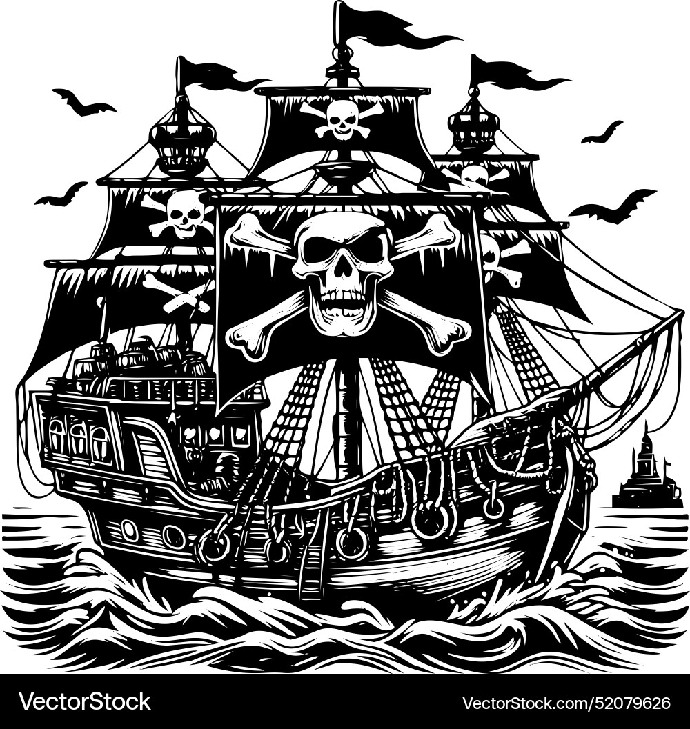 Pirate ship image Royalty Free Vector Image - VectorStock