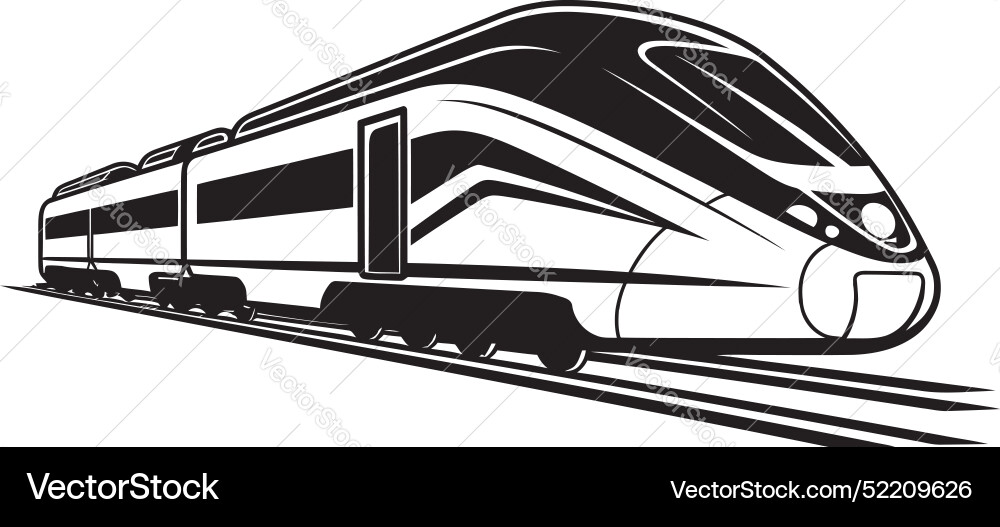 Rapid runner black logo with high speed train Vector Image