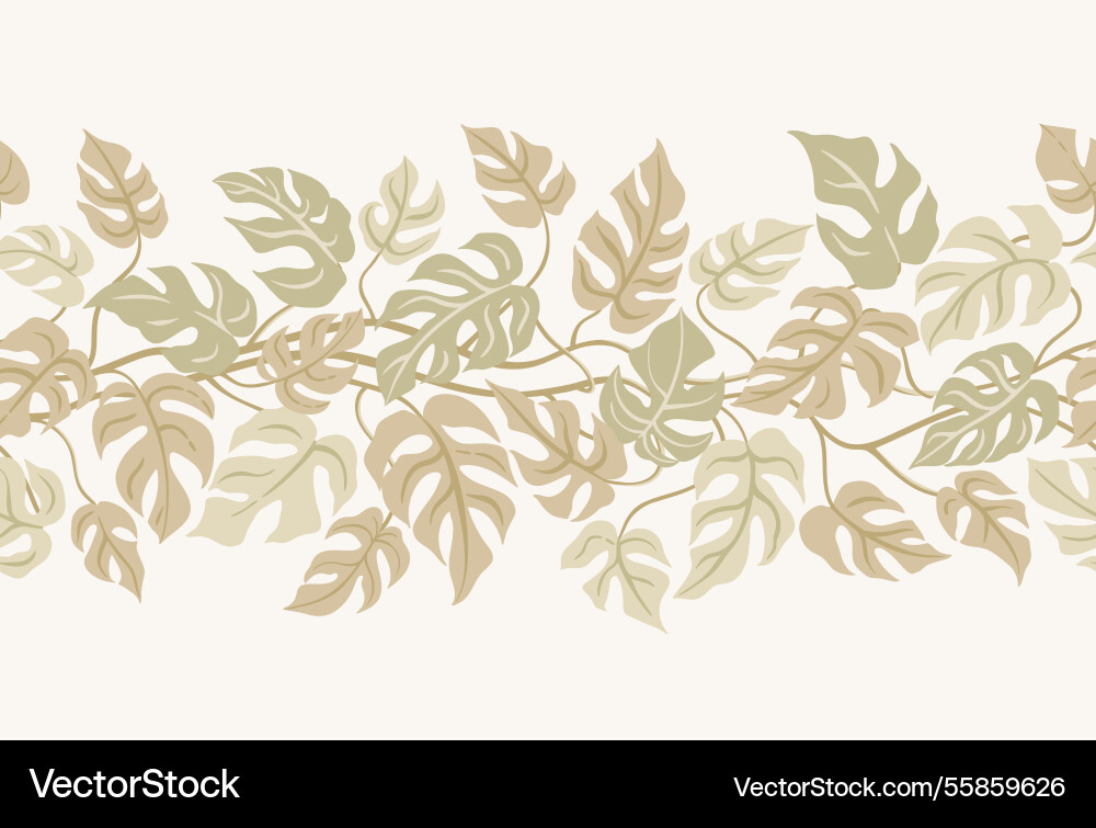 Seamless leafy pattern in natural colors Vector Image