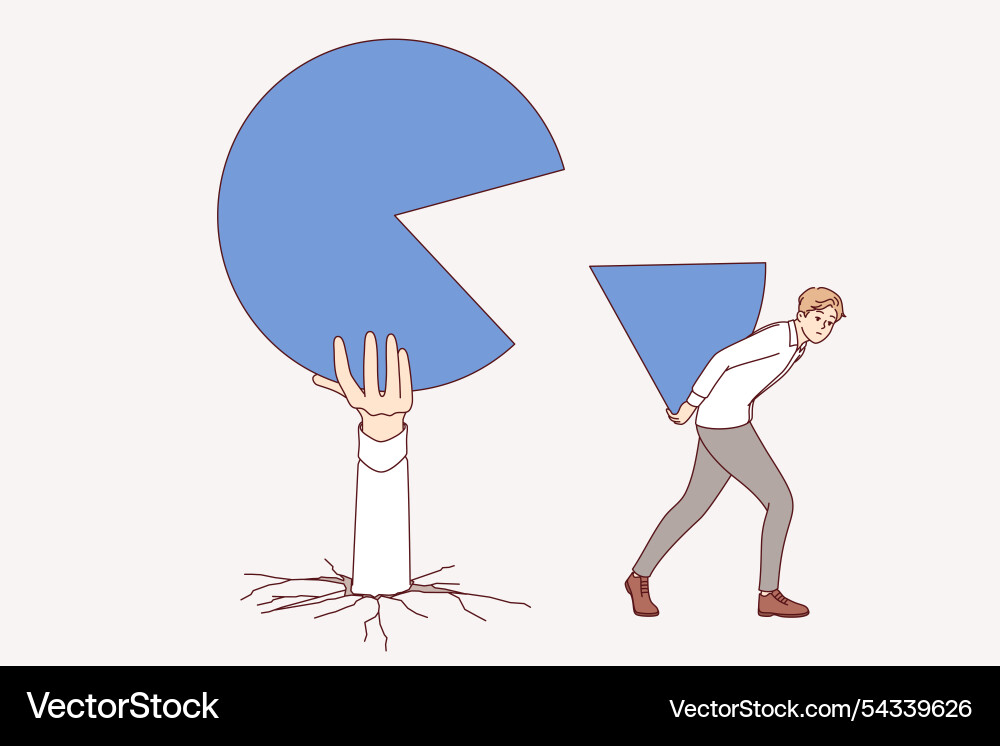 Successful business man taking market share from Vector Image Successful business man taking market share from Vector Image