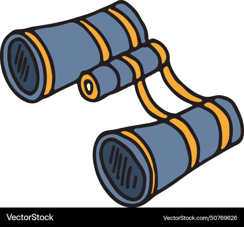 Theatrical binoculars doodle show performance Vector Image