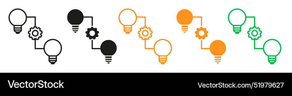 Brain and idea integration icon for innovative Vector Image