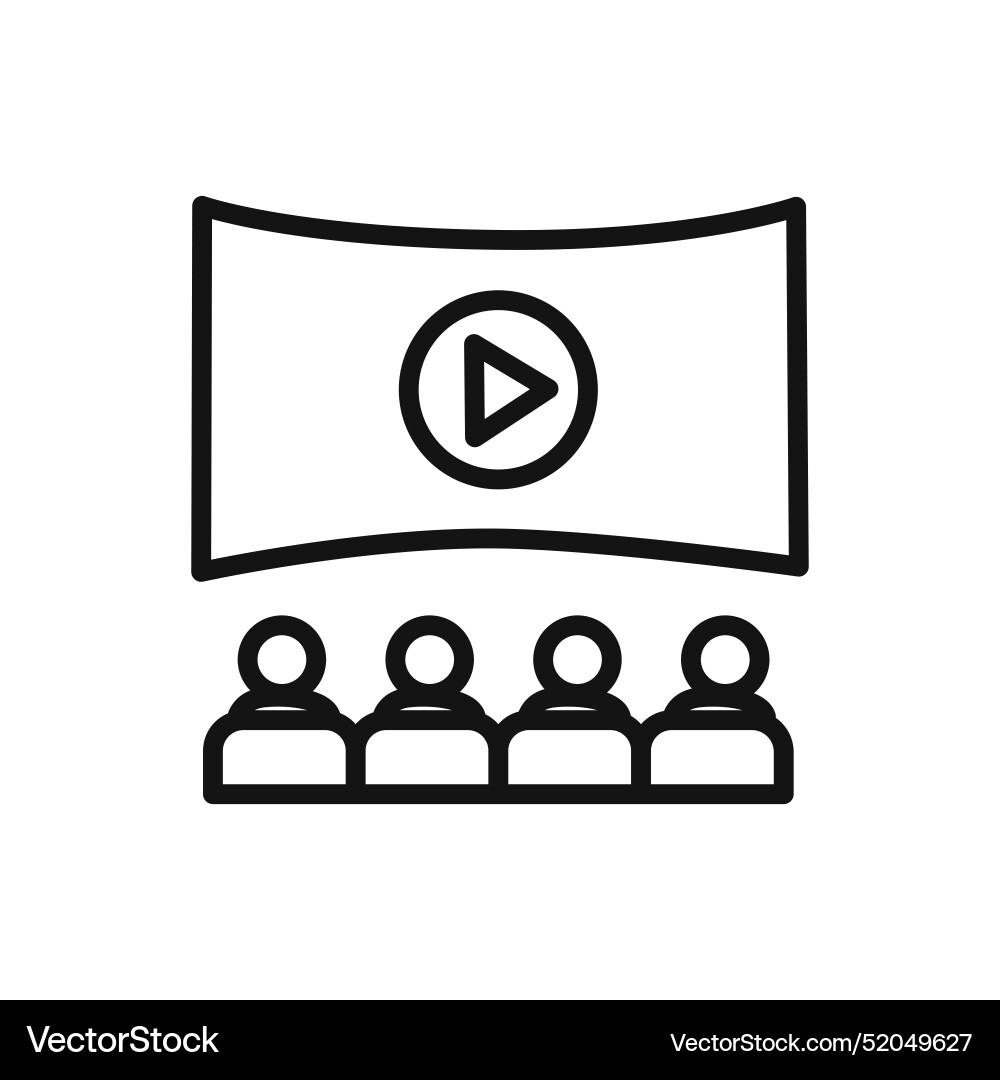 Cinema audience icon linear graphics sign Vector Image