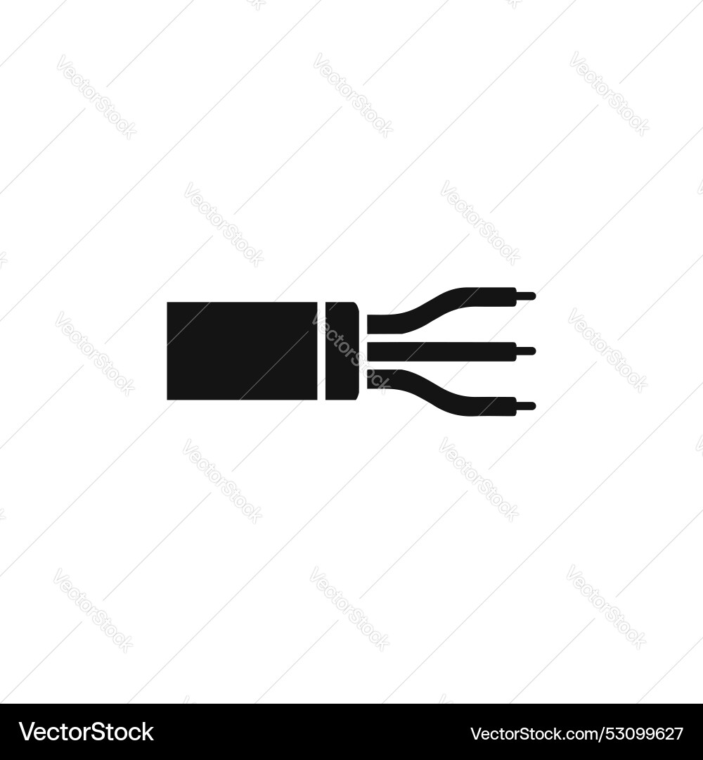 Electric cable icon isolated on white background Vector Image