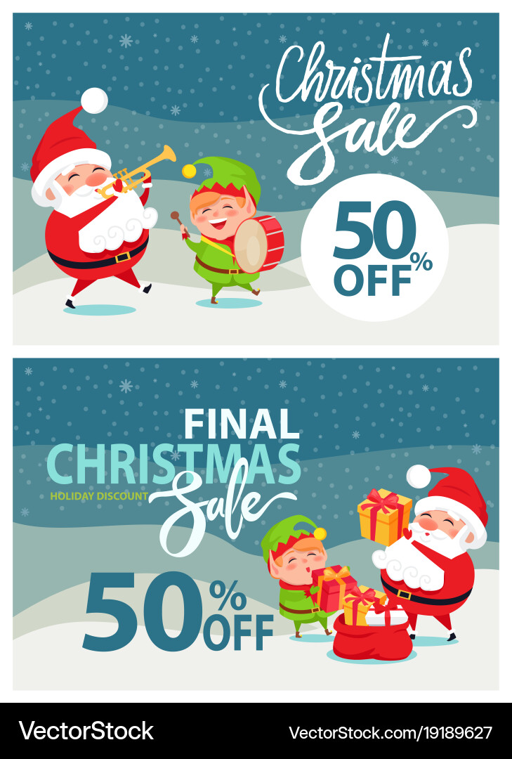 Final christmas sale poster Royalty Free Vector Image