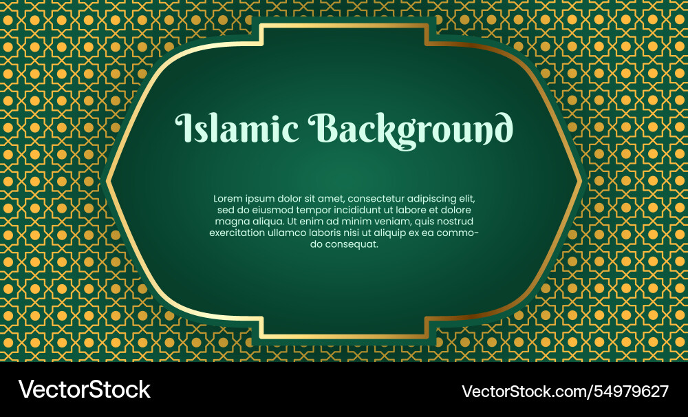 Islamic arabic green luxury background Royalty Free Vector