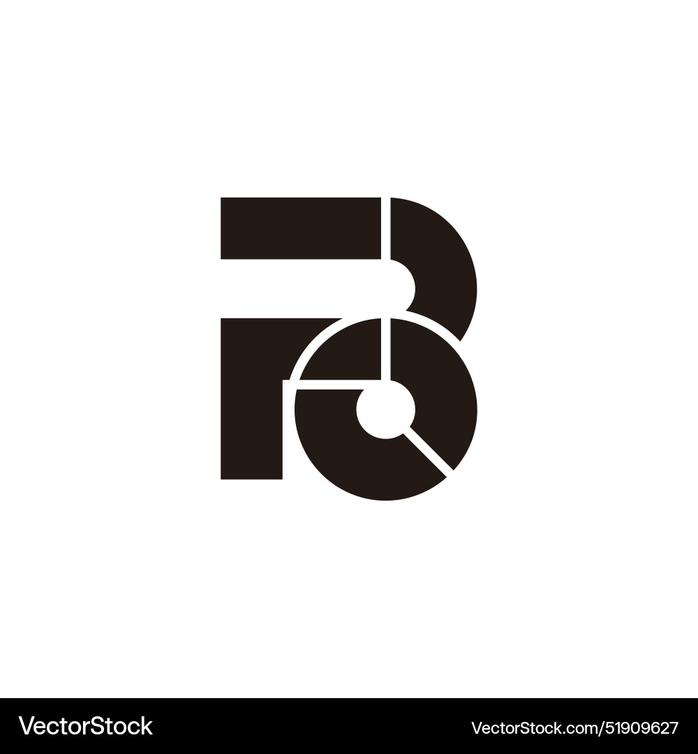 Letter pb circles linked round geometric logo Vector Image