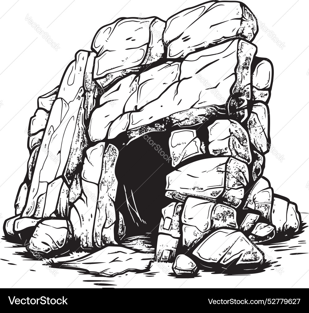 Megalithic majesty stone cave symbol primordial Vector Image