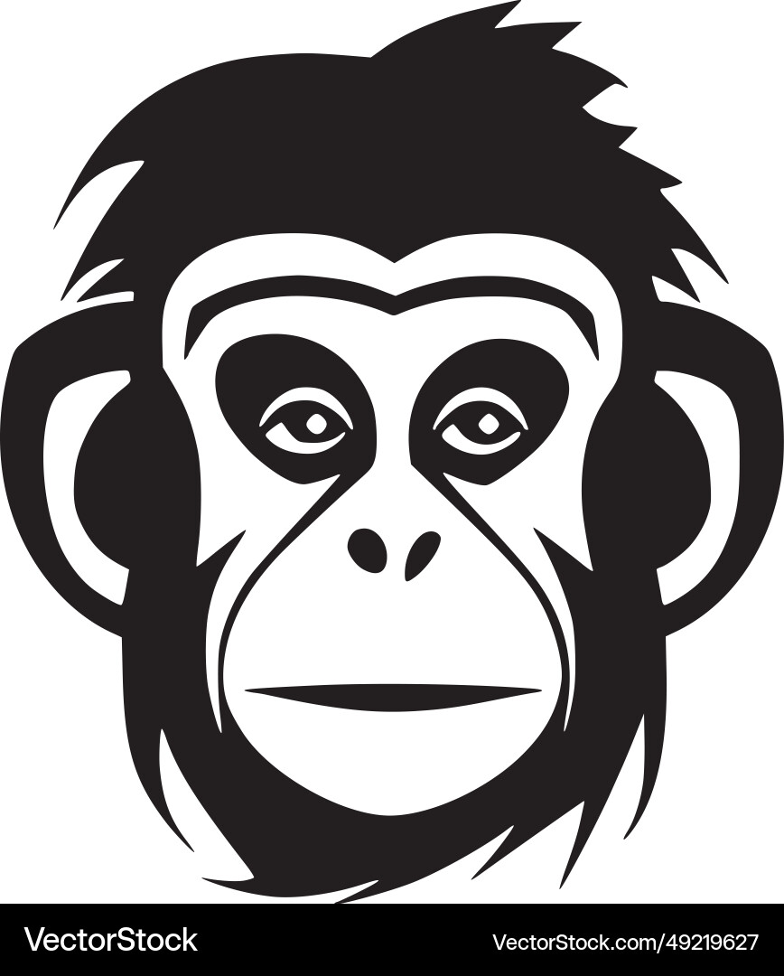 Monkey - minimalist and flat logo Royalty Free Vector Image