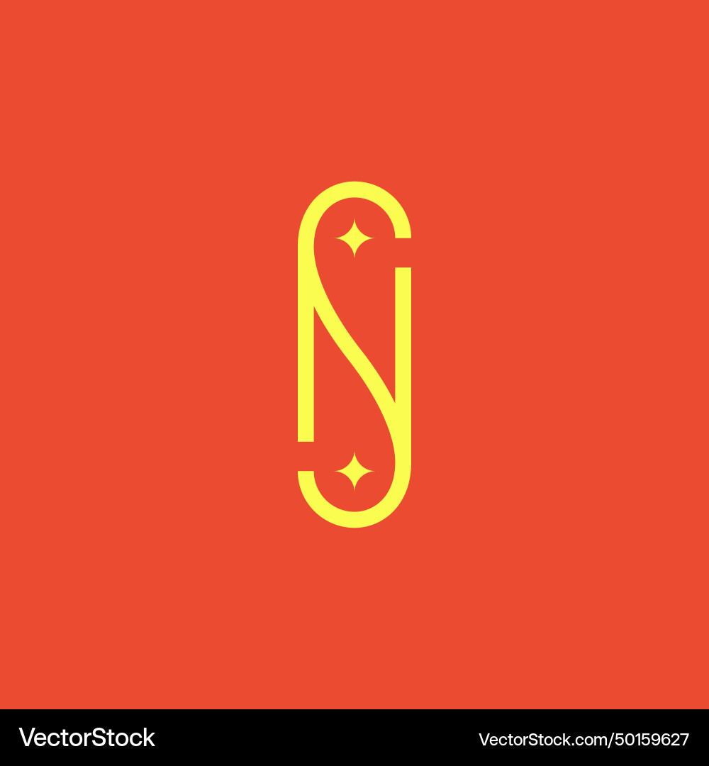 Monogram letters sn Royalty Free Vector Image - VectorStock