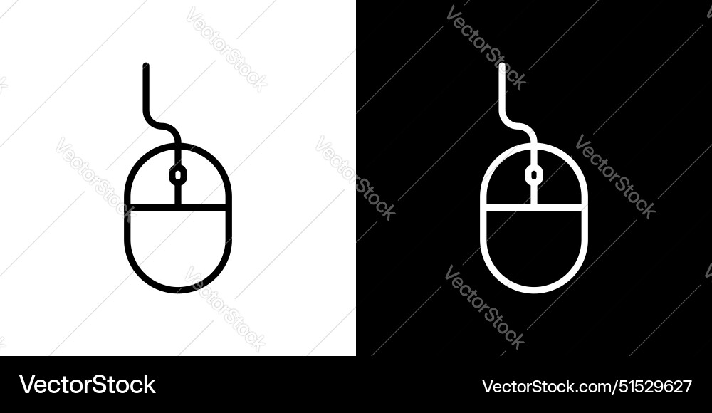 Mouse icon set pc wire device symbol Royalty Free Vector