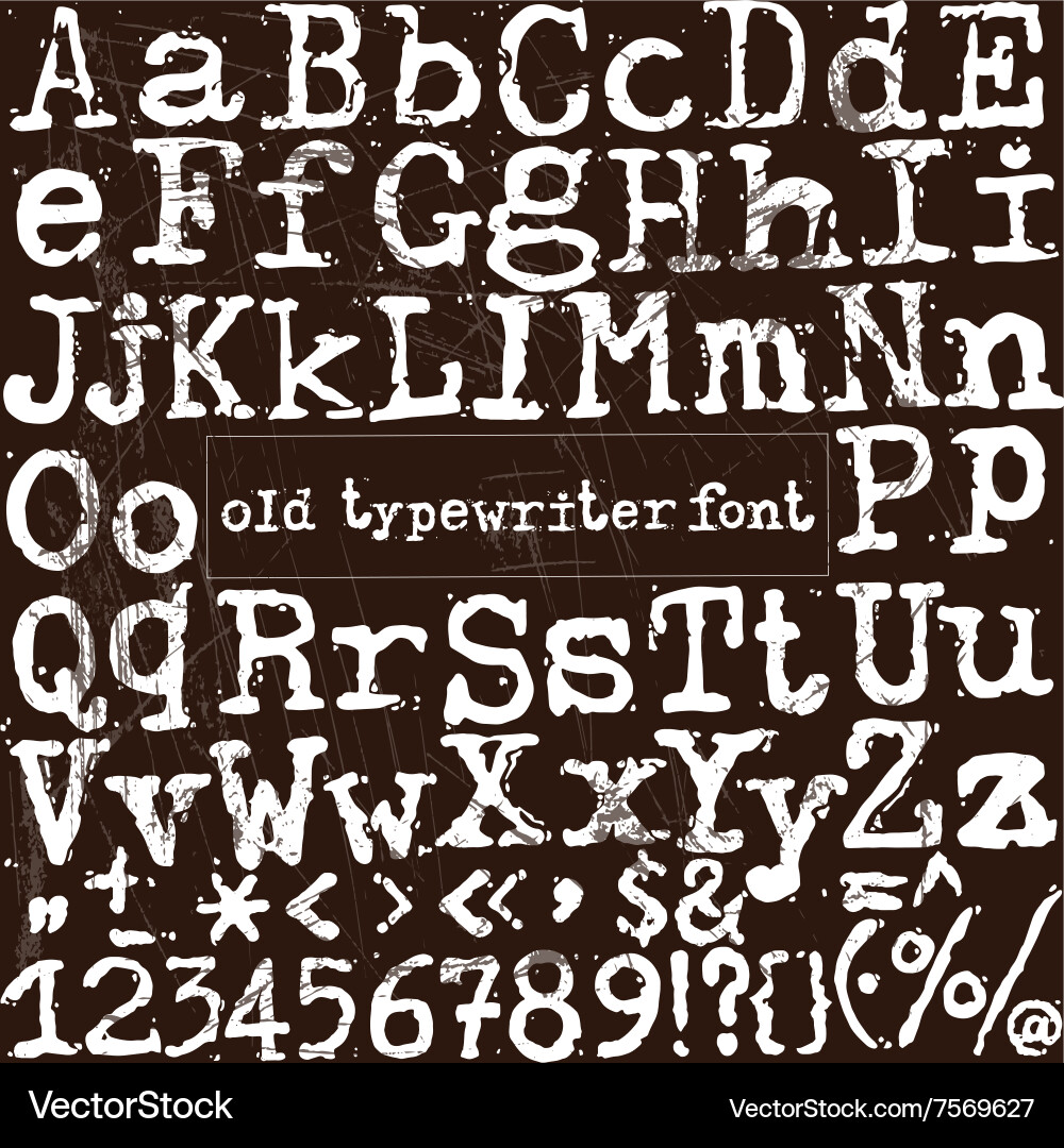 Old typewriter font Royalty Free Vector Image - VectorStock