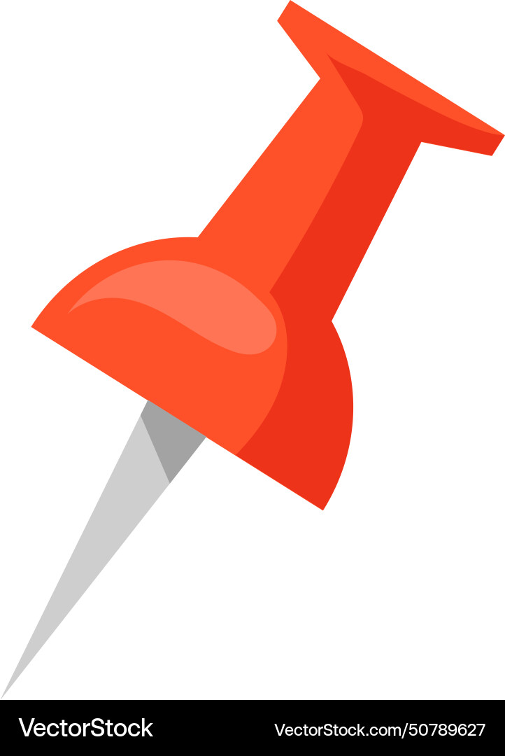 Red Thumbtack Icon - Pushpin Symbol Royalty Free Vector