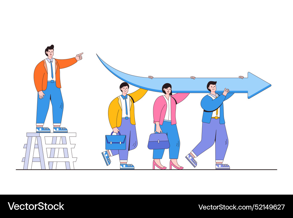 Team direction leadership business decision Vector Image