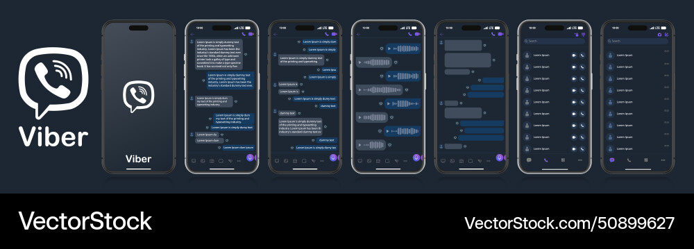 Viber mockup on a black background Royalty Free Vector Image