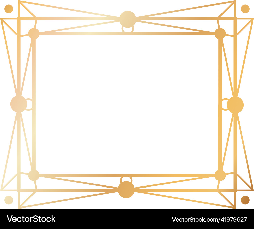 Vintage golden rectangular frame geometric line Vector Image