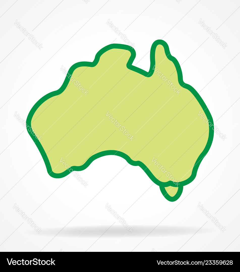Australia map simplified Royalty Free Vector Image