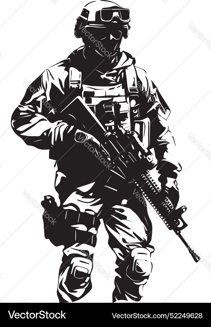 Battle ready guardian elegant soldier logo Vector Image