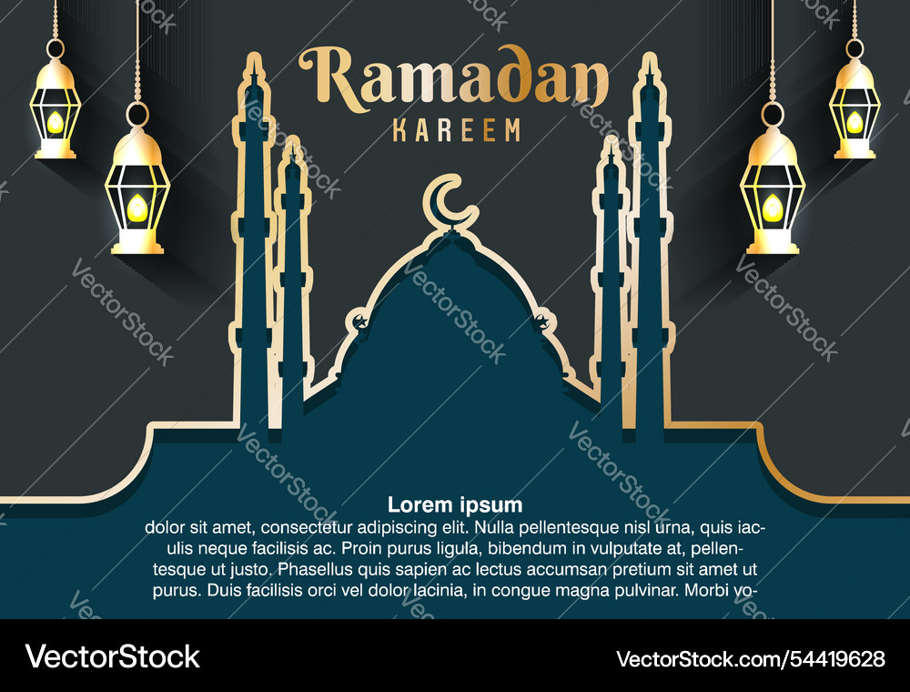 Creative ramadan background template Royalty Free Vector