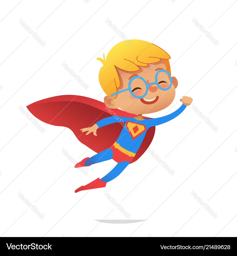 Flying boy wearing colorful costumes Royalty Free Vector