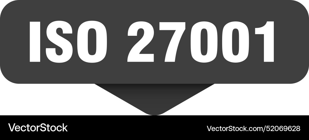 Iso 27001 sticker sign on transparent Royalty Free Vector