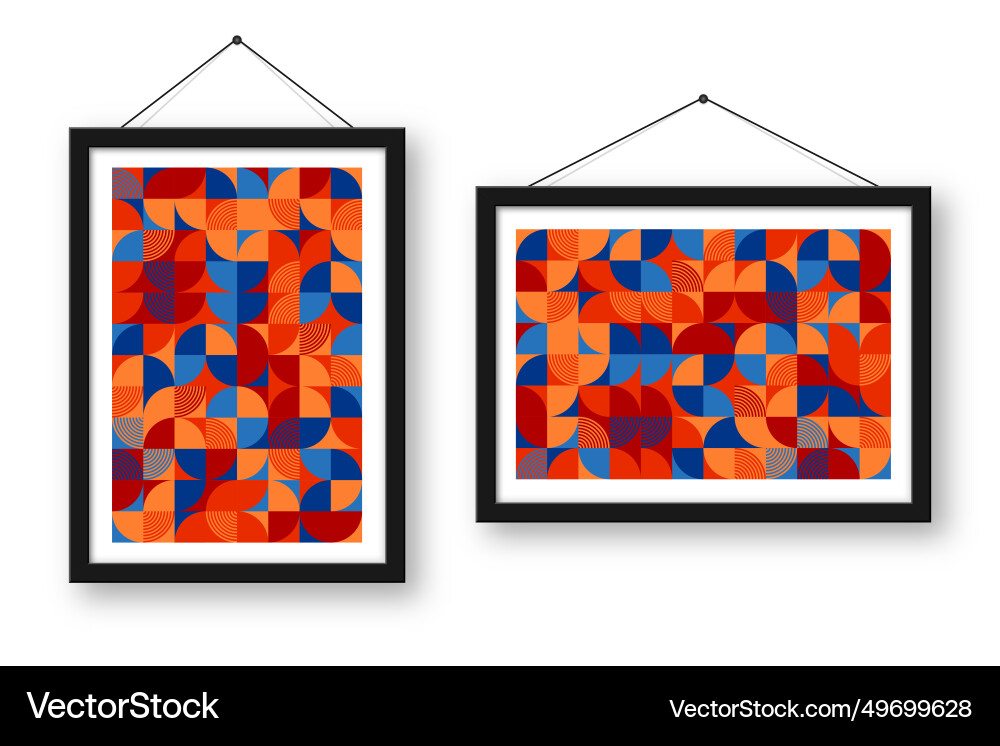 Picture frame with geometric trendy pattern Vector Image