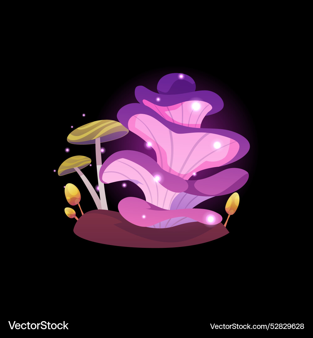 Poisonous glowing luminescent toadstools – Royalty-Free Vector ...