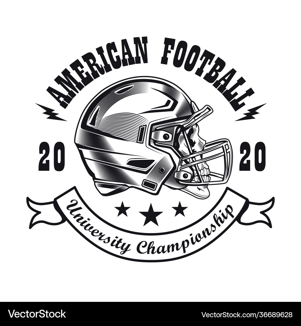 Rugby university championship label design Vector Image