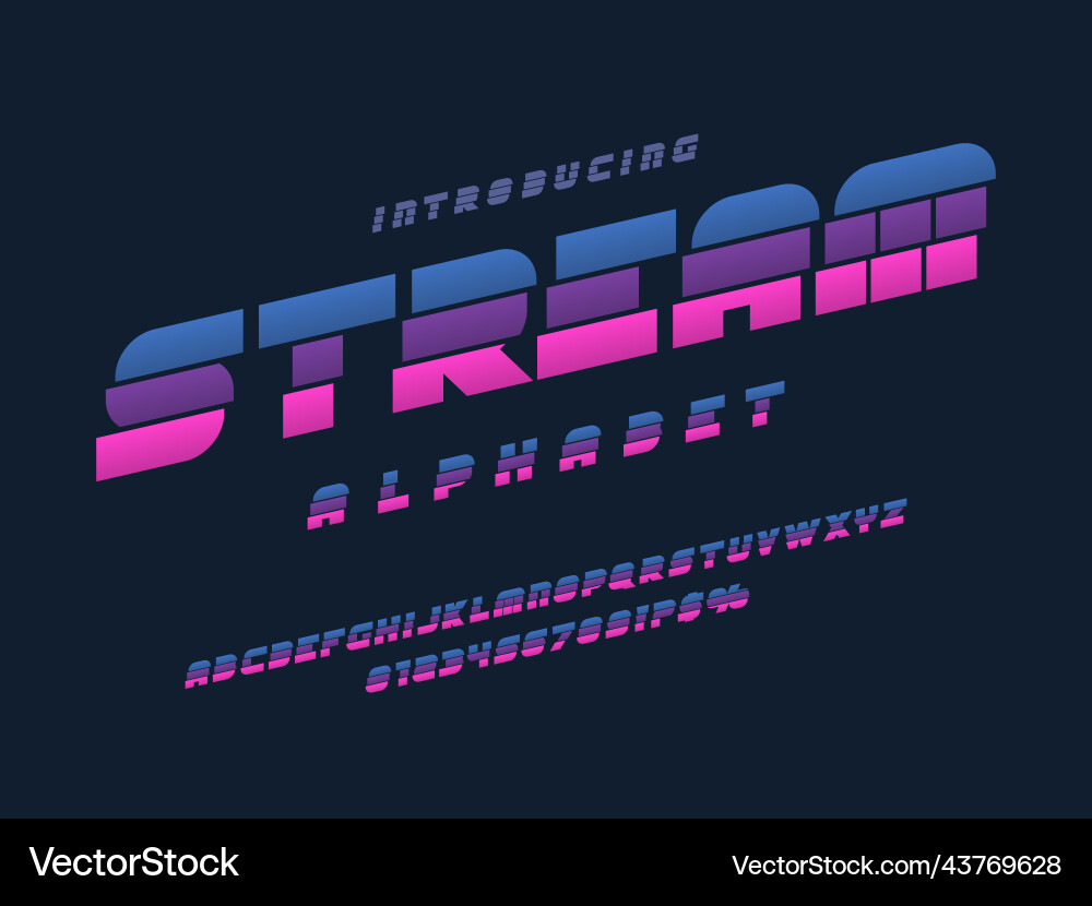 Split font Royalty Free Vector Image - VectorStock