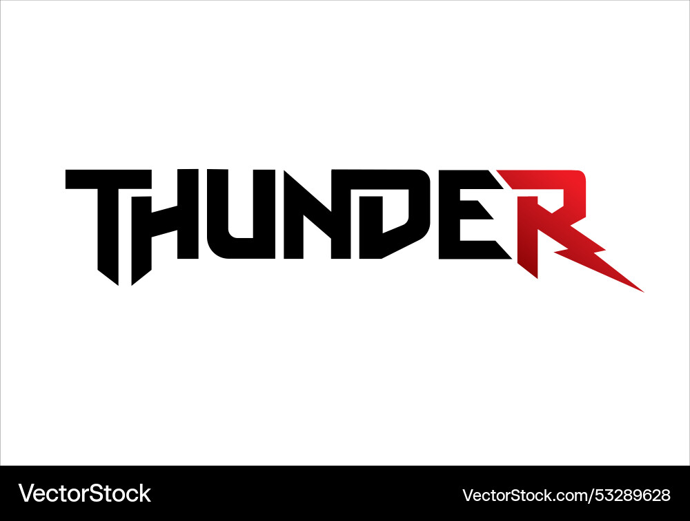 Thunder typography logo icon design Royalty Free Vector