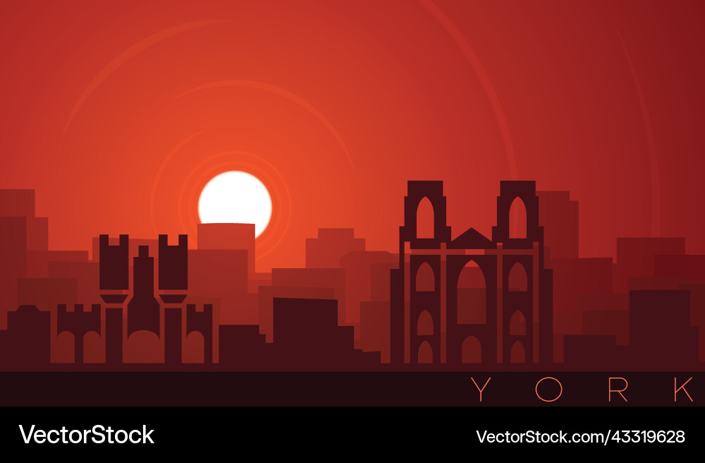 York low sun skyline scene Royalty Free Vector Image